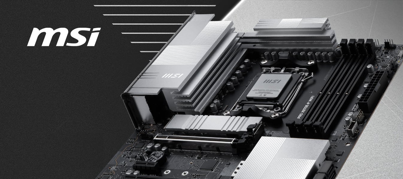 MSI PRO X870E-P WIFI AM5 ATX AMD Motherboards, USB 4.0 (40G),4x SATA 6Gb/s,Wi-Fi 7, Triple M.2 ...